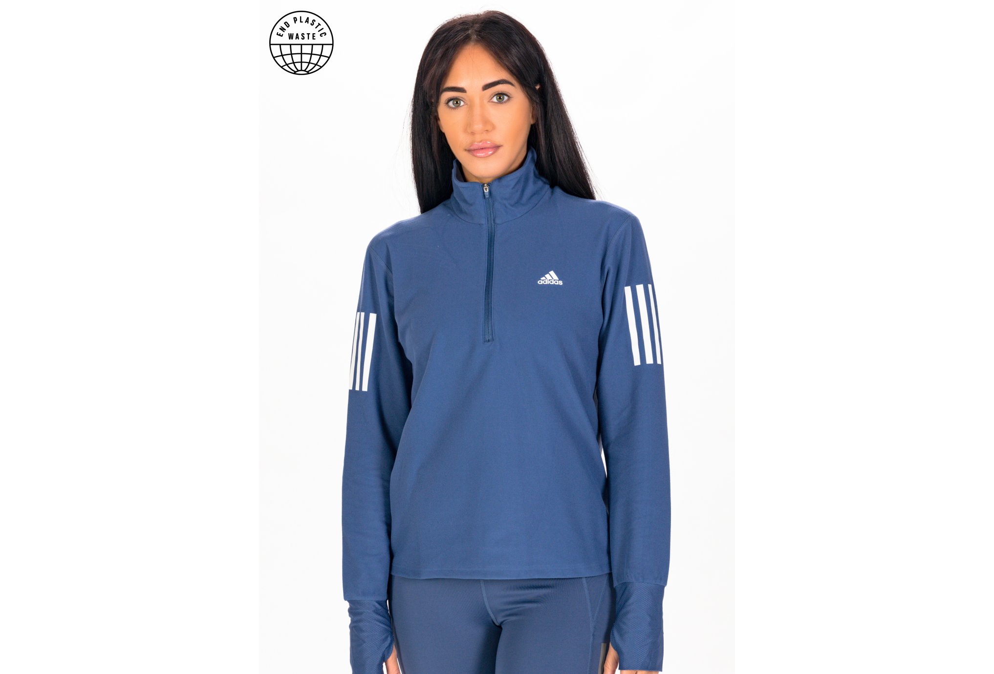 adidas camiseta manga larga Own The Run 1/2 Zip en promoción | Mujer ...