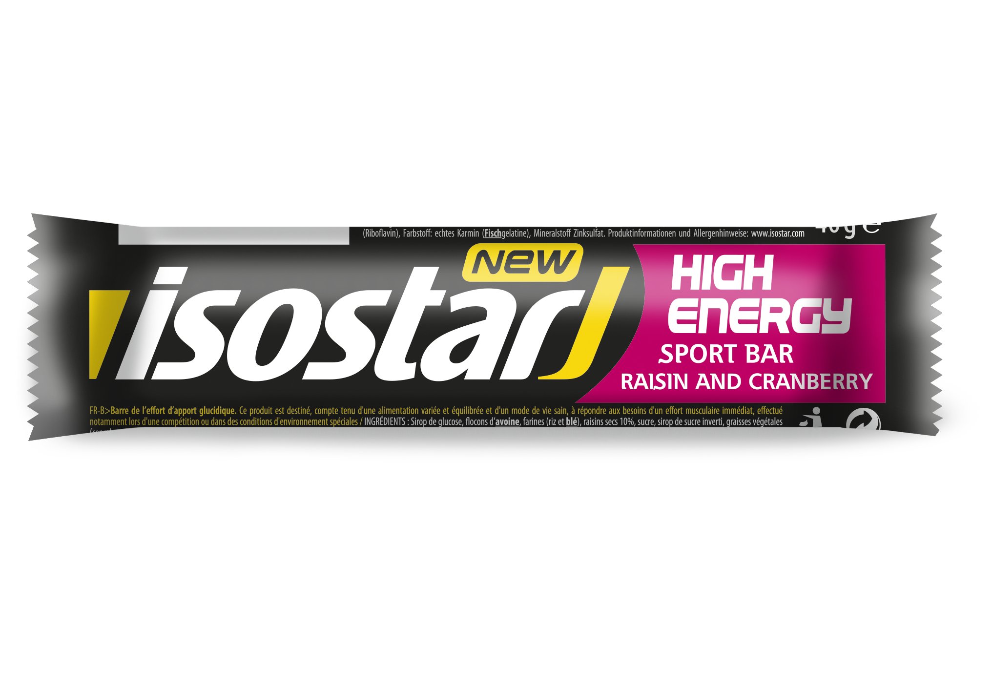 Isostar Barres High Energy - Raisin et Cranberry | Sportnahrung Riegel ...