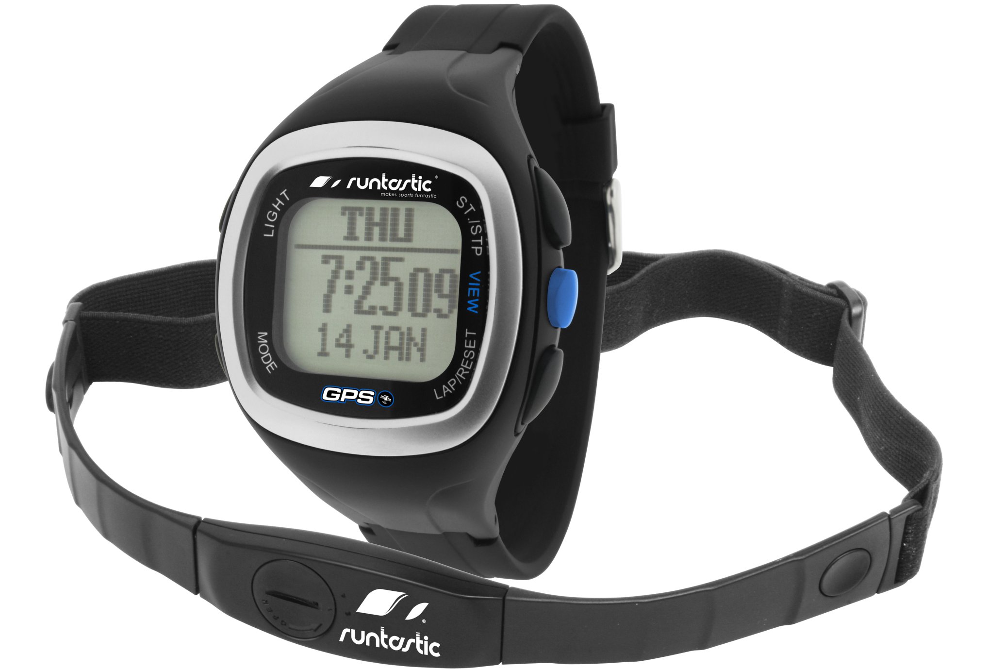 Runtastic Reloj GPS & Monitor de frecuencia cardiaca+ lámpara frontal ...